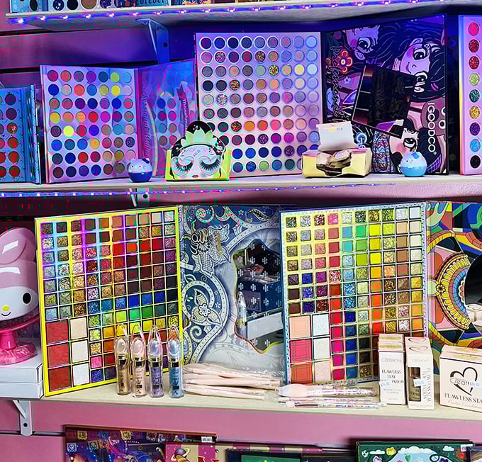 Cosmetic palettes create a rainbow of possibilities—proof that beauty treasures don't require department store prices to deliver joy.