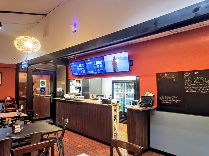 The counter area balances efficiency with warmth—where orders are placed and culinary dreams are fulfilled with equal care.