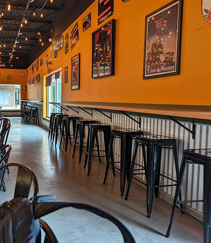 Counter seating with a view – where solo diners can perch and contemplate the meaning of life, or just how they'll tackle that mountain of brisket.
