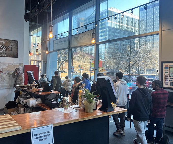 The line forms early at Shay's – locals and visitors alike gathering for their chance at sandwich nirvana in downtown Philadelphia.