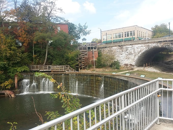 The nearby waterfall reminds us why Newton Falls earned its name, cascading with the same reliable persistence as small-town gossip.