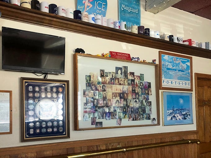 Wall decorations that tell stories of Toledo's past – a visual history lesson you can enjoy while waiting for your pancakes to arrive.