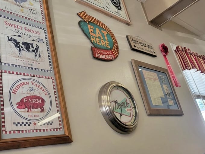 Farm-themed décor that isn't trying too hard—just gentle reminders that good food comes from somewhere real, not a laboratory.