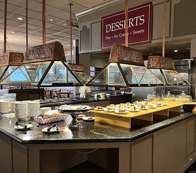 The dessert station—where diets go to die happy deaths and "just a small piece" becomes the lie we tell ourselves repeatedly.