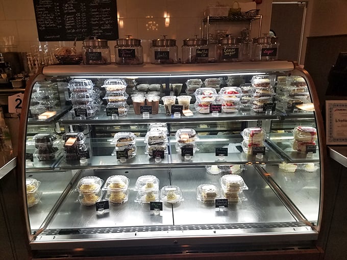 A display case of temptations that makes "I'll just have coffee" the biggest lie told in Mechanicsburg since "I'm just browsing." 
