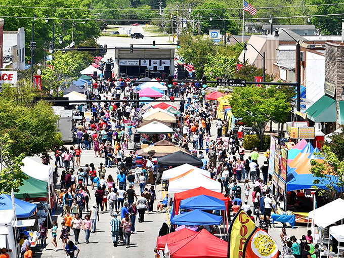 Festival season brings the streets alive with colorful tents and hungry visitors. Follow the crowds—they always know where the good stuff is.