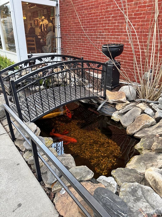 Even the koi fish outside live well at Monell's, swimming lazily beneath a decorative bridge as if digesting their own Southern feast.