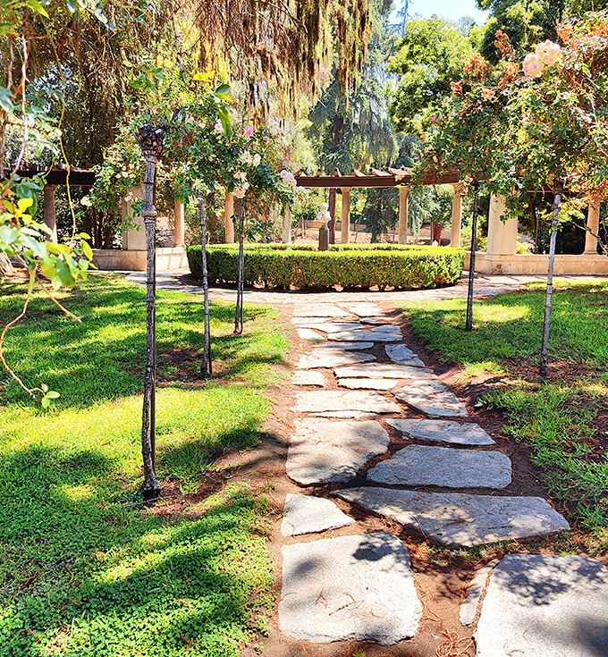 Follow the yellow brick—er, stone—road! These rustic stepping stones invite exploration while promising something magical around each bend.