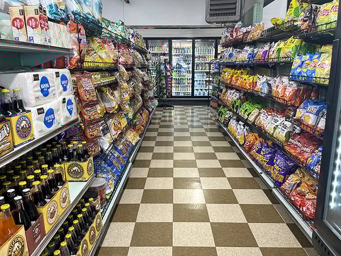 The snack aisle—where good intentions about "just grabbing a sandwich" go to die. Resistance is futile, and everyone knows it.