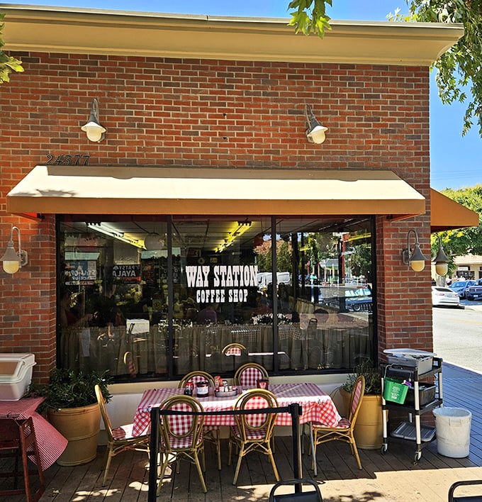 The storefront promises exactly what it delivers – straightforward coffee shop goodness without a hint of pretension. Those outdoor tables are calling your name.
