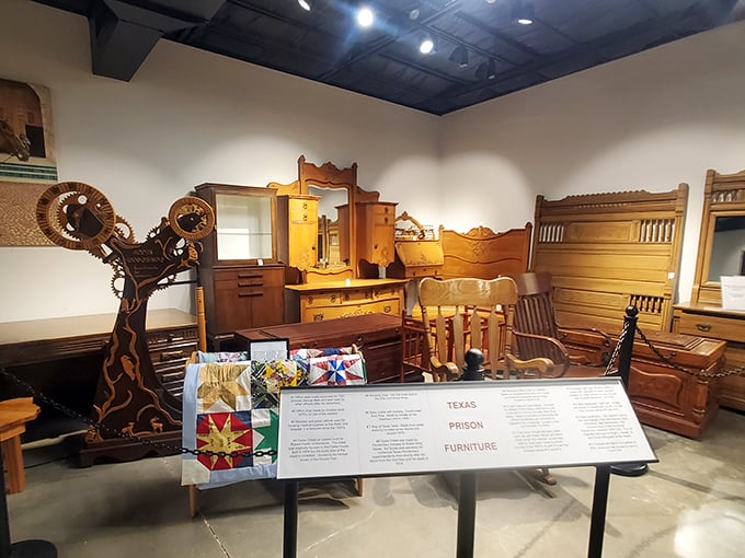 Beautifully crafted furniture that challenges preconceptions about prison labor—these pieces showcase remarkable craftsmanship and attention to detail.