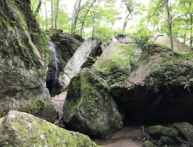 Nature's jigsaw puzzle of massive proportions. These tumbled boulders create caves, passages, and endless opportunities to test your climbing skills – and your courage.
