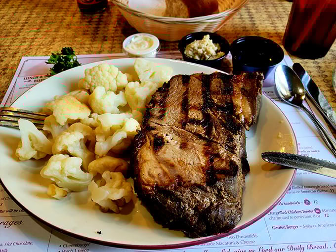 This steak and cauliflower plate proves that sometimes the simplest combinations create the most profound happiness.