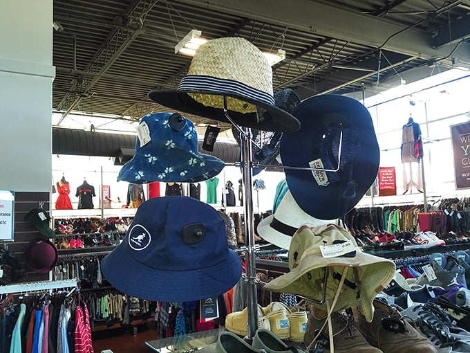 Hat's entertainment! This display of summer headwear has me planning beach trips and garden parties in January.
