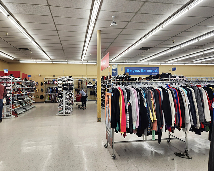 The thrifter's playground stretches before you like an affordable wonderland. "Be you. Be proud" indeed – especially of those bargain-hunting skills.