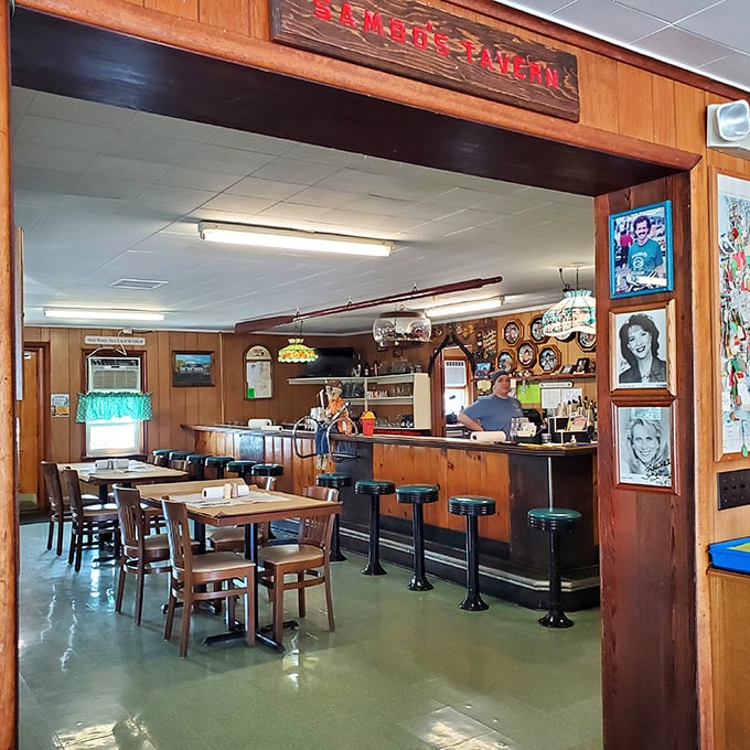 The bar area isn't trying to impress anyone with fancy mixology—just honest drinks to complement honest seafood.