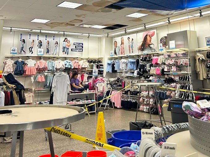 The children's section, where parents discover the joy of buying quality clothes that kids will outgrow before wearing out.