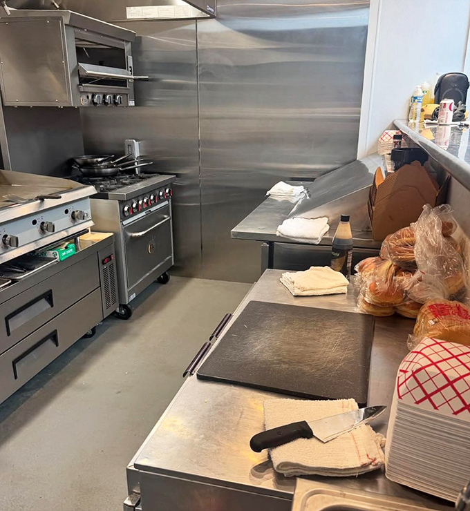 The kitchen—stainless steel simplicity where the magic happens. No wizards' wands needed, just quality ingredients and know-how.