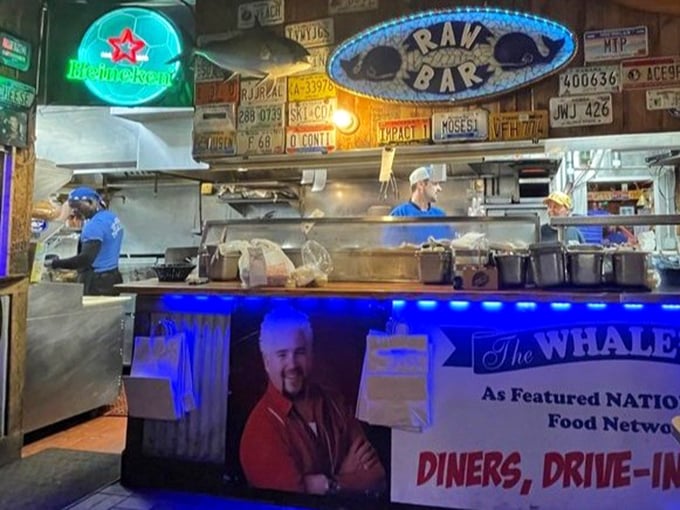 Where seafood magic happens. The "As Featured" sign reminds you this isn't just a local secret anymore—though locals might wish it still was.
