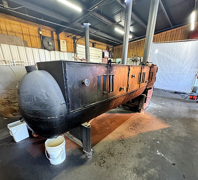 The beast behind the feast—this imposing smoker transforms humble cuts into legendary barbecue through time, temperature, and Texas know-how.