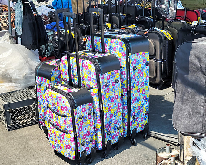 Luggage with personality! These flower-powered suitcases aren't just for carrying clothes—they're for carrying dreams of your next adventure.