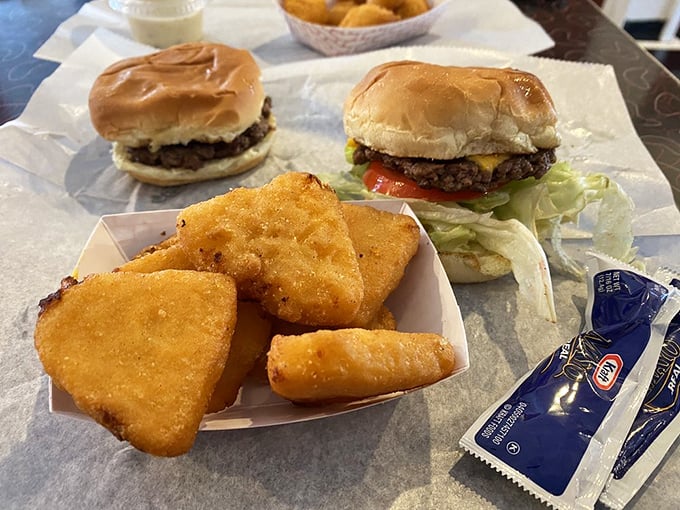 Sliders and mac and cheese bites—proof that sometimes the perfect meal is actually several perfect mini-meals.
