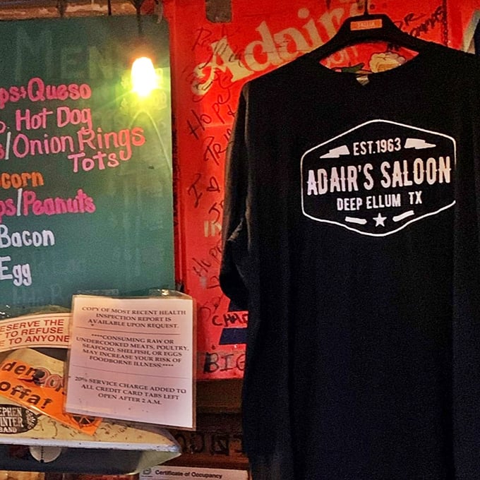 Wearing your burger loyalty on your sleeve—Adair's merch lets you take a piece of Deep Ellum's unpretentious charm home after the last bite.