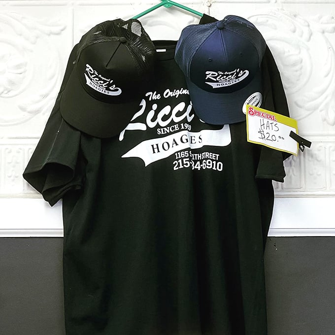 Ricci's merchandise proudly displays the shop's heritage—wear that t-shirt and you're not just a customer, you're part of the family.