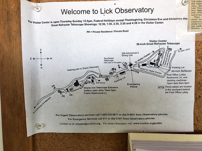 You are here—somewhere between Earth and infinity. This hand-drawn map guides visitors through a campus where cosmic discoveries are everyday occurrences.