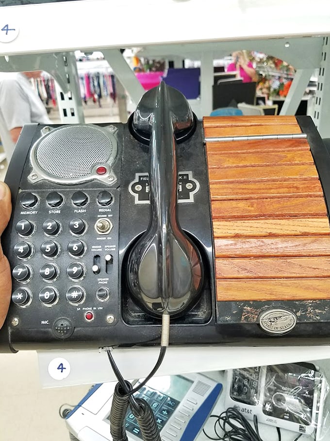 Ring-a-ding-ding! This vintage phone is straight out of a Mad Men set. Don Draper would approve of its sleek, retro charm.