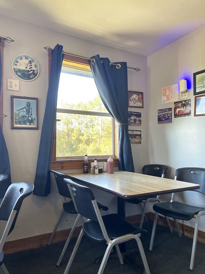 A window seat at Essex offers views of pine trees and promises of seafood treasures—Florida's version of oceanfront dining without the ocean.