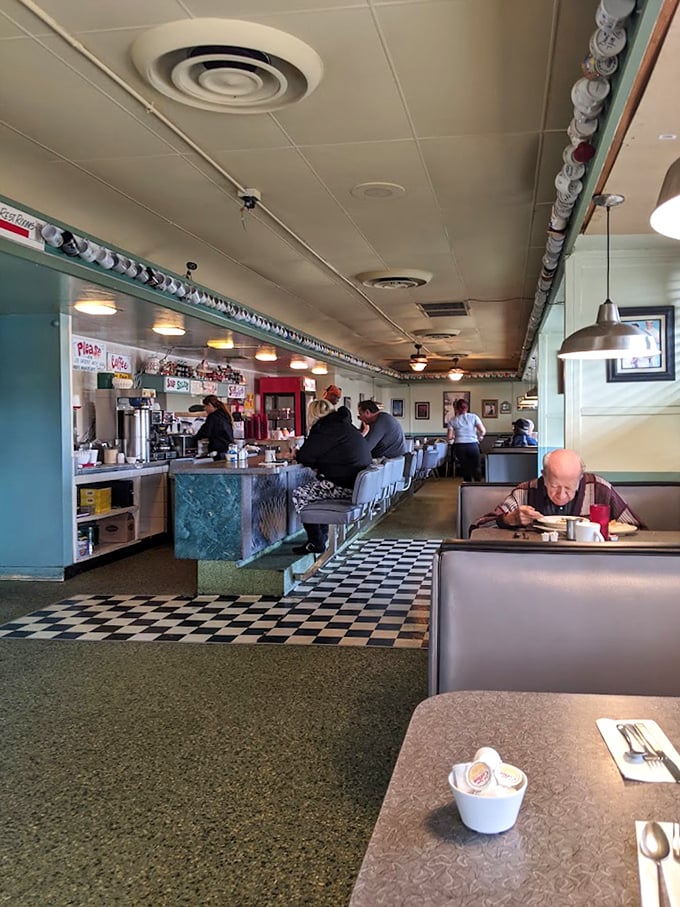 From this angle, you can almost hear the gentle clinking of silverware and the murmur of conversations that have spanned generations.