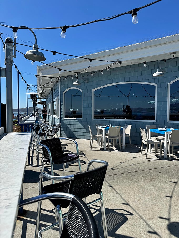 Outdoor dining with string lights and ocean breezes. Mother Nature's dining room, where seafood tastes exactly as it should—kissed by salt air.