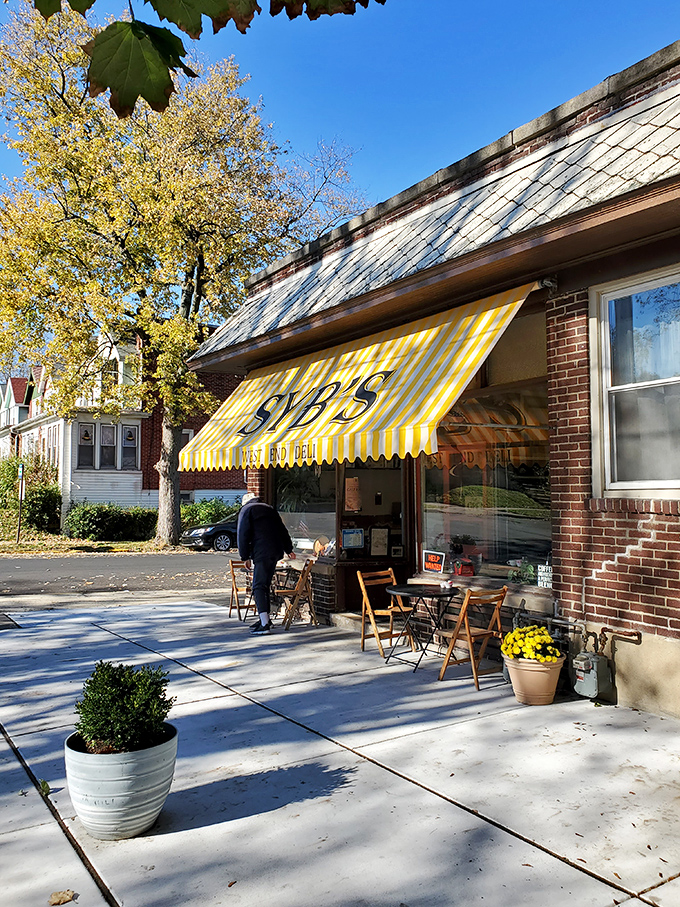 Fall sunshine, yellow awnings, and the promise of a great sandwich—some moments are so perfect they make you forget to check your phone.