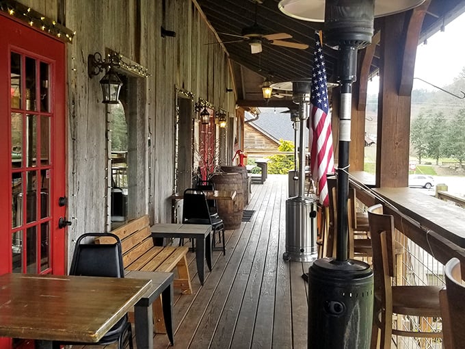 The porch at Elvira's—where fresh mountain air is always on the menu and every meal comes with a side of Smoky Mountain serenity.