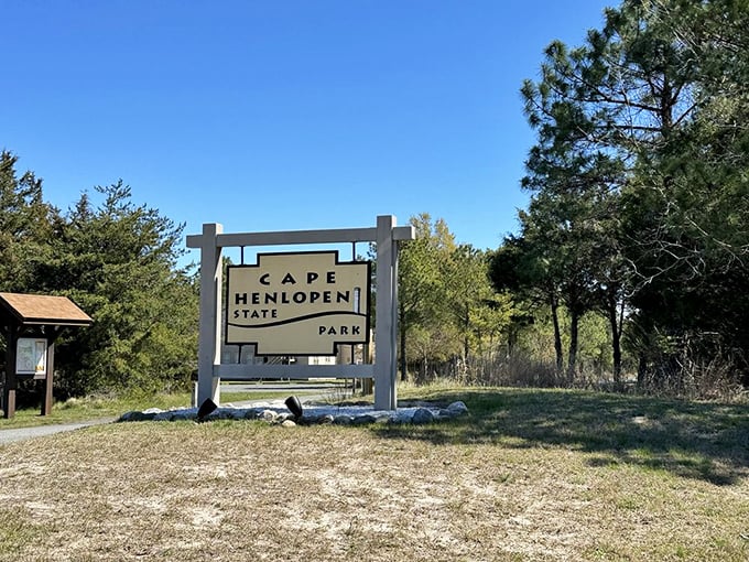 The entrance sign promises adventures beyond—like a book cover for the epic story you're about to experience firsthand.