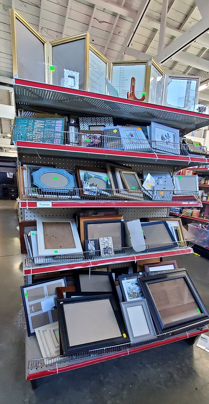 The frame section offers endless possibilities for your art, photos, or that velvet Elvis you've been meaning to properly display.