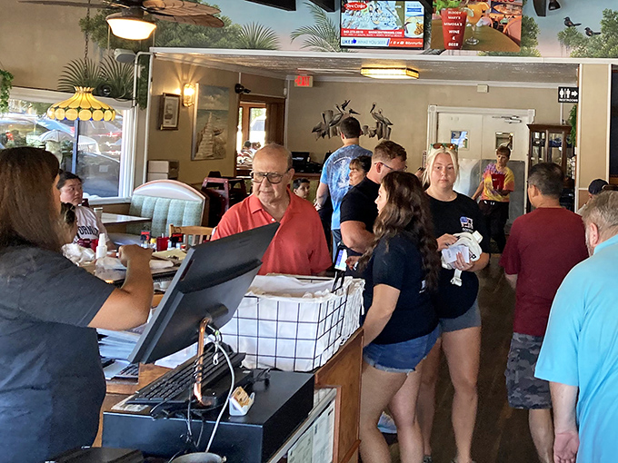 Where breakfast dreams become reality—the bustling heart of Dino's during peak hours feels like a delicious, well-choreographed dance.