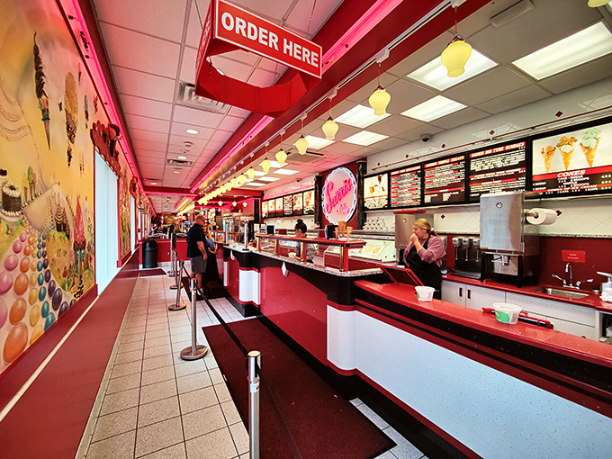 The counter where dreams come true and diets go to die. That ordering line is actually a parade route to happiness.