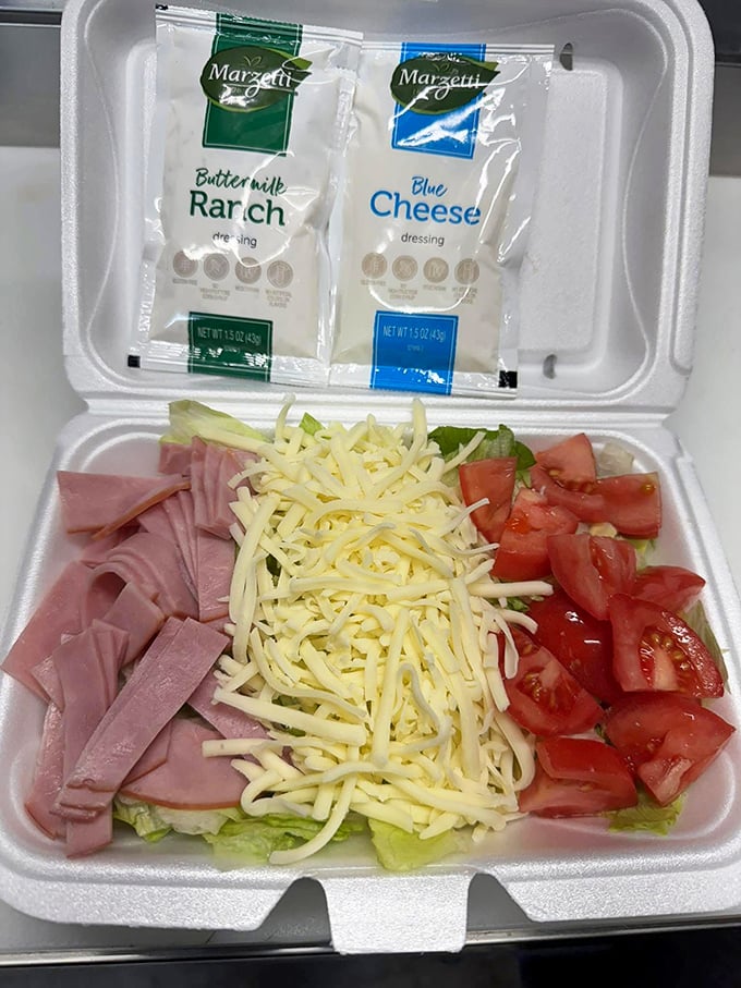 A chef's salad that actually satisfies. This isn't one of those sad desk salads – it's a proper meal that just happens to include lettuce.