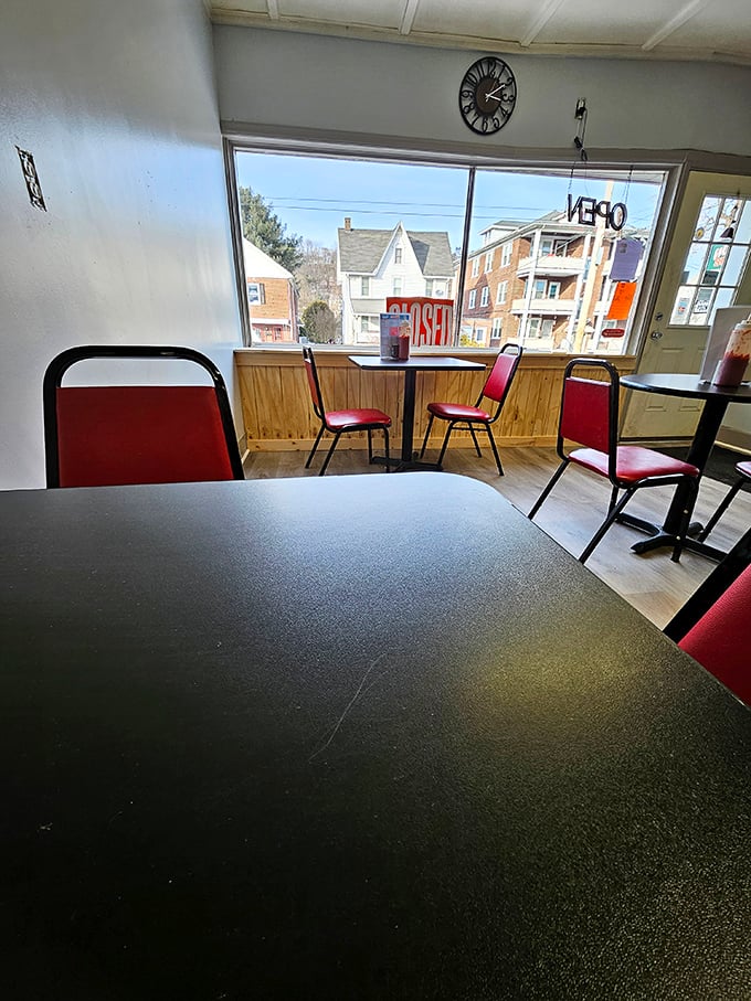 Simple tables with a view of Williamsport life passing by—the stage is set for the real star: whatever delicious creation you've ordered.