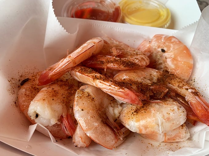 Peel-and-eat shrimp dusted with spices – simple, straightforward, and exactly what you want when the Gulf is just steps away.