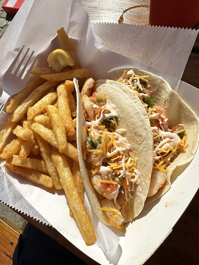 Tacos that take seafood to new heights – fresh fish, crisp veggies, and melty cheese creating the perfect handheld vacation for your taste buds.
