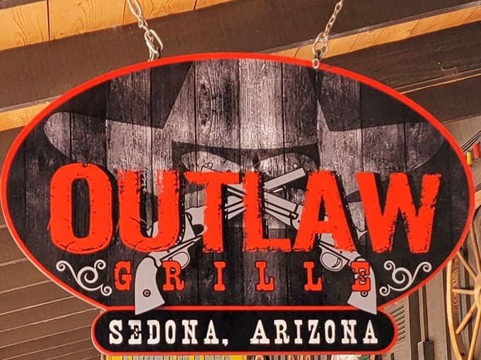The logo says it all—crossed pistols and bold lettering. This isn't just a meal; it's the Wild West on a plate.