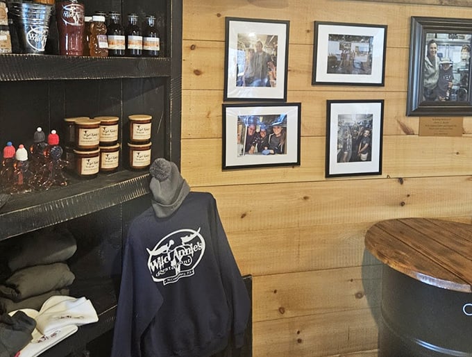 Merchandise on display hints at Wild Annie's local popularity—when a restaurant sells branded gear, you know they've achieved hometown hero status.