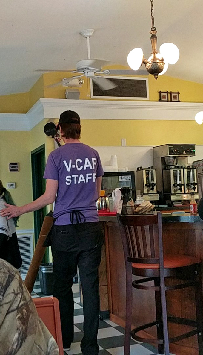Staff in purple shirts keep the Valley Café experience running smoothly – the unsung heroes behind every perfect breakfast.