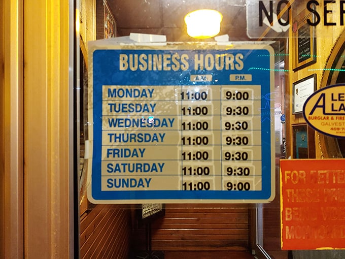 These hours aren't suggestions—they're the schedule for your happiness. Plan accordingly or risk barbecue disappointment.