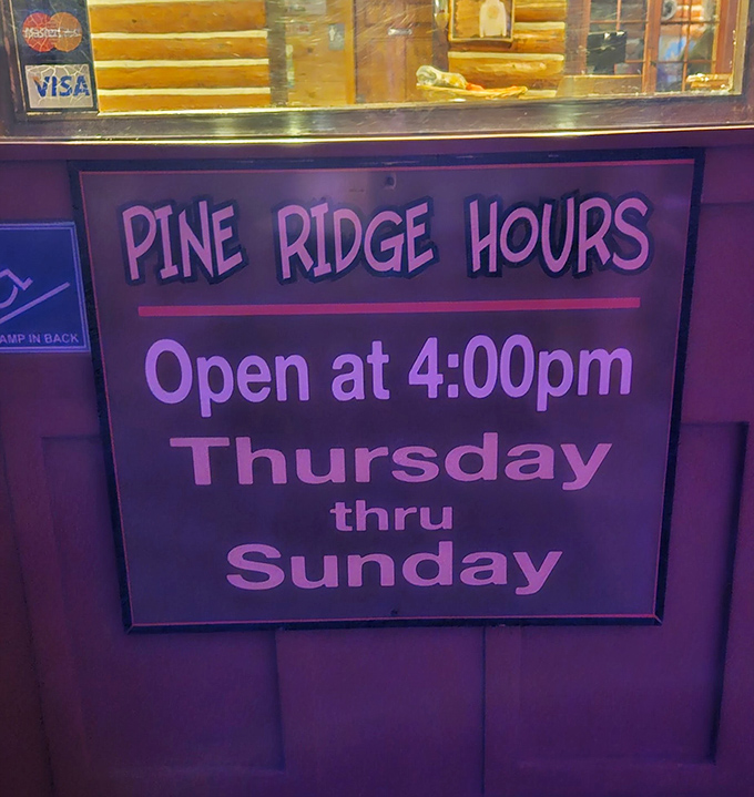 The hours sign tells you everything you need to know—this place doesn't rush, and neither should you.