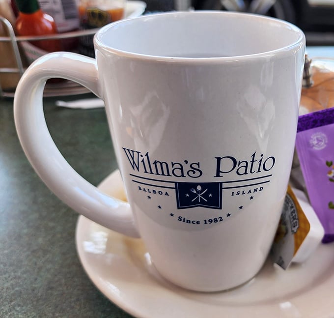 Even the coffee cups have personality here – your morning joe never looked so inviting.