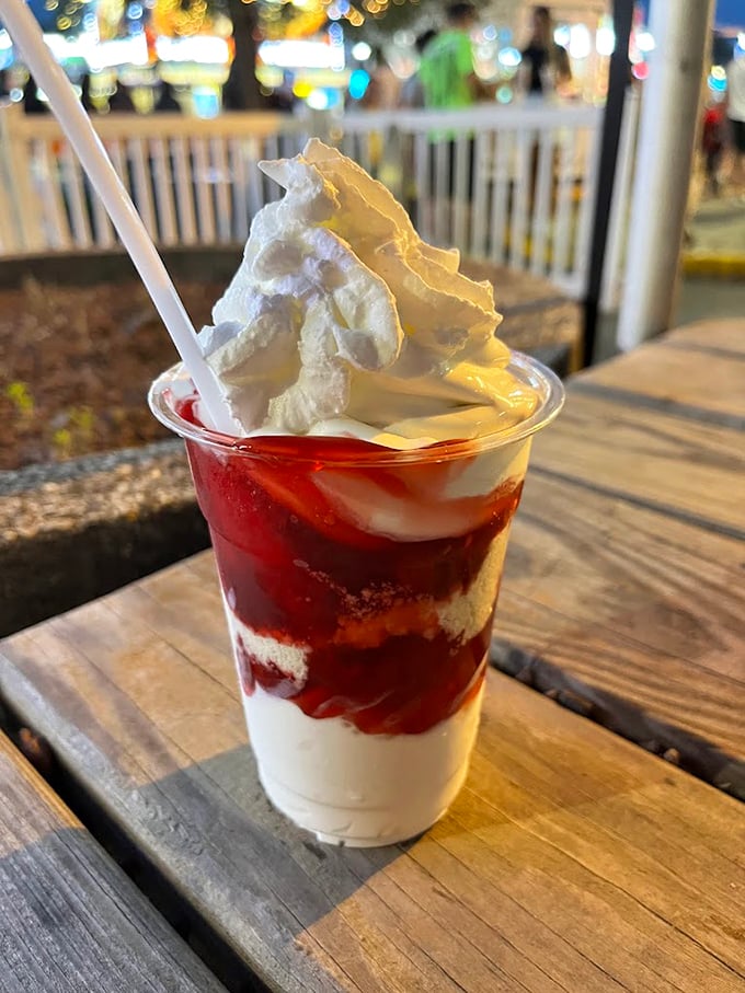 This isn't just a sundae—it's a structural marvel of ice cream engineering that demands to be photographed before it's devoured.